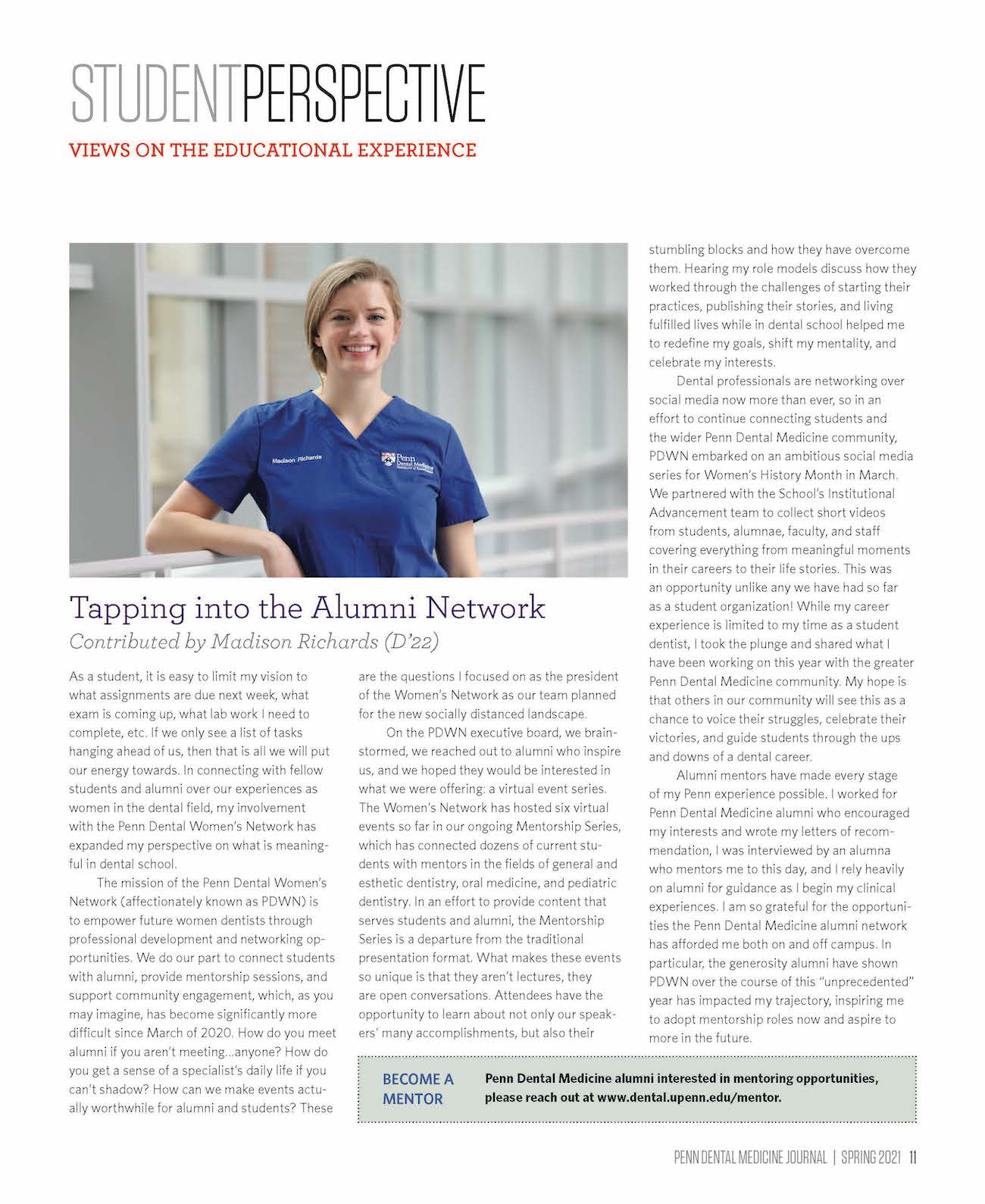 Student Perspective: Tapping into the Alumni Network - Penn Dental Medicine